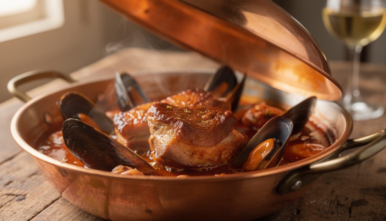Cataplana de porc et fruits de mer : la recette portugaise authentique ...